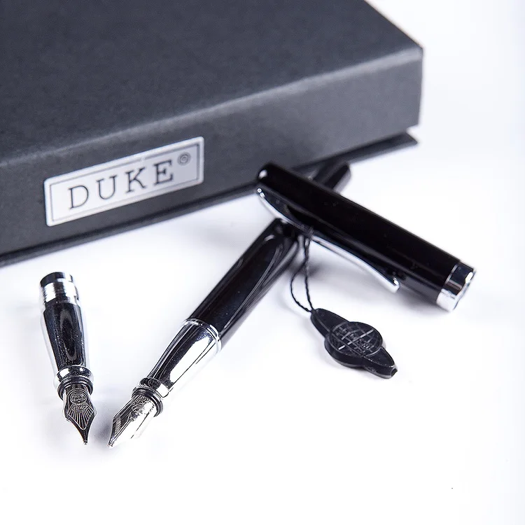 Duke-209-double-head-nibs-sliver-black-steel-hopkinson-fountain-pen-art ...