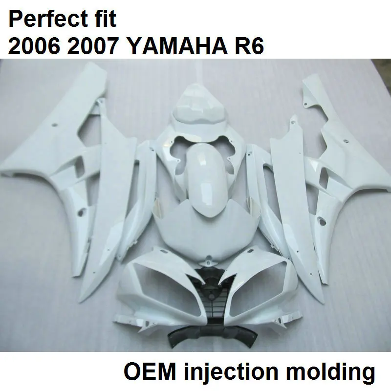 Fit For Yamaha Injection Mould Yzf R6 06 07 White Motorcycle Fairings ...