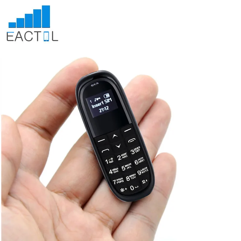 Mini Pocket Mobile Phone AEKU KK1 0.66inch Wireless Bluetooth Headphone ...