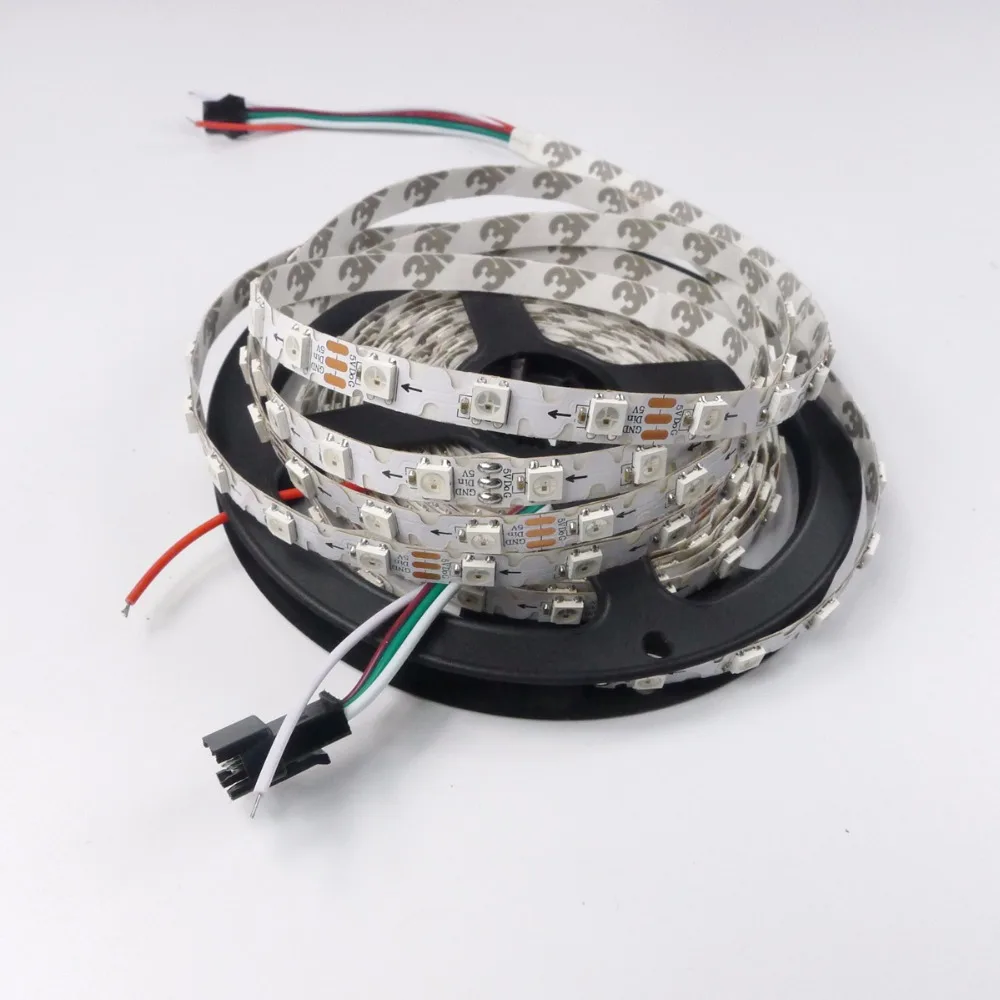 S shape type Addressable SK6812 RGB LED pixel strip 60leds/m 60pixels/m ...