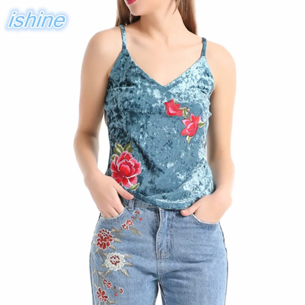 Crop Top Women 2018 Summer Sexy Lace Velvet Camis Tank Tops Cropped