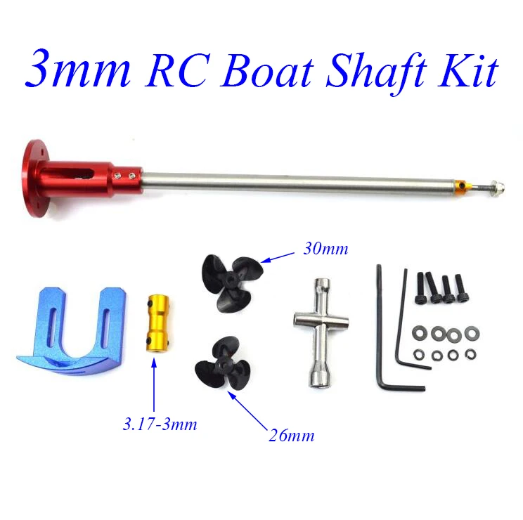 Free Shipping 3mm RC Boat Shaft Kit With 540 Motor Shaft Fixing Holder ...