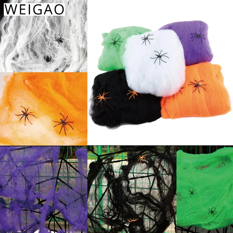 Halloween-Decoration-Spider-Cotton-Thread-Spider-Web-Party-Props ...