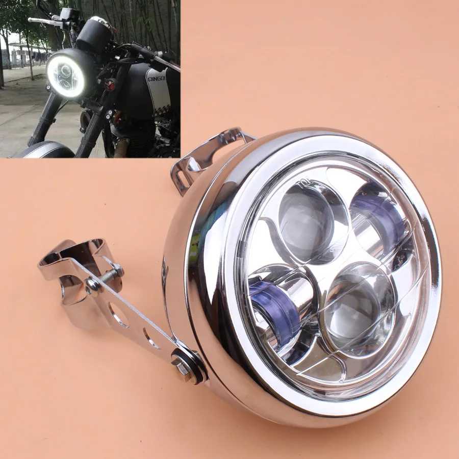 Faro-Universal-Vintage-para-motocicleta-faros-LED-Retro-de-Metal ...