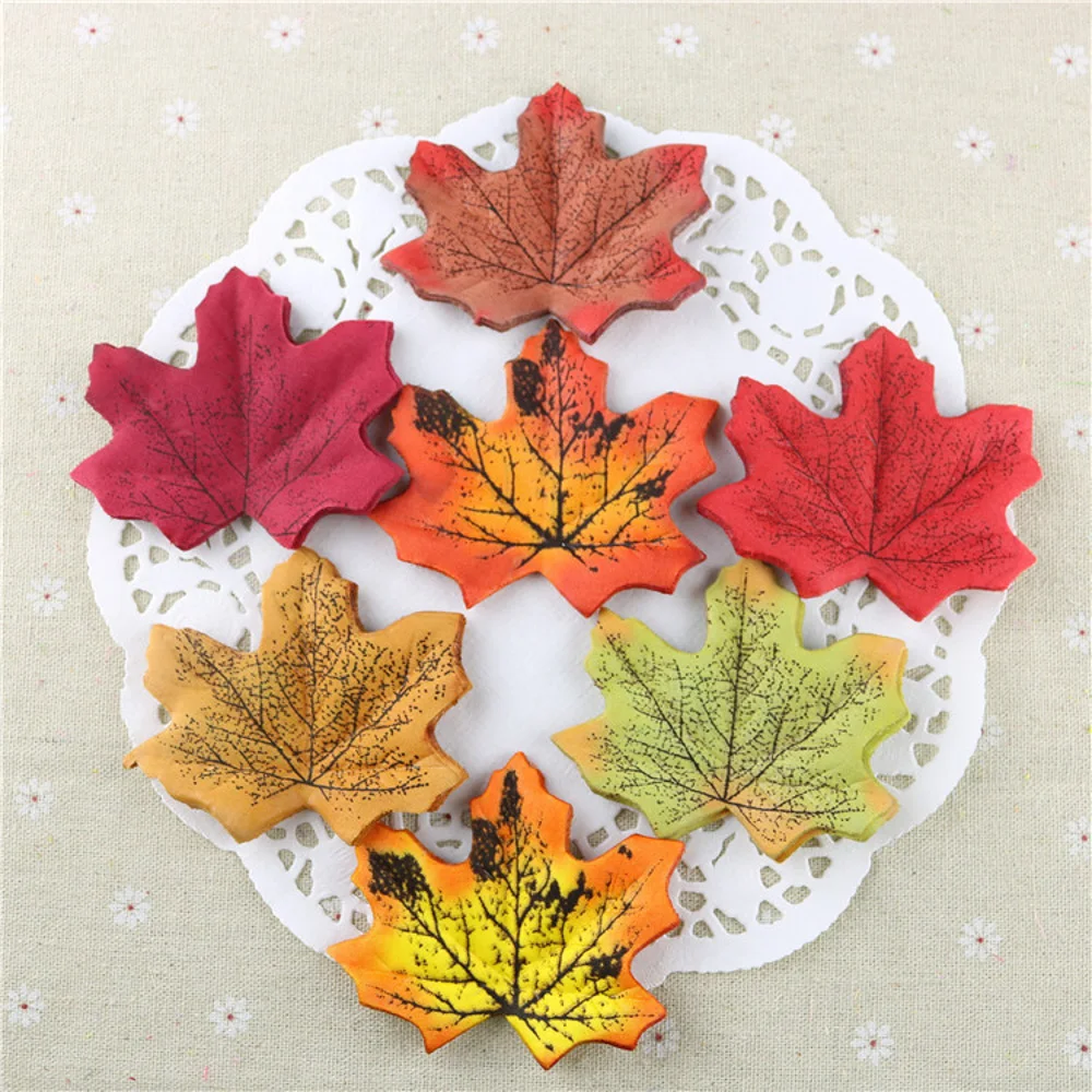 50pcs/Lot Fall Silk Leaves Wedding Party Favor Autumn Maple Leaf ...