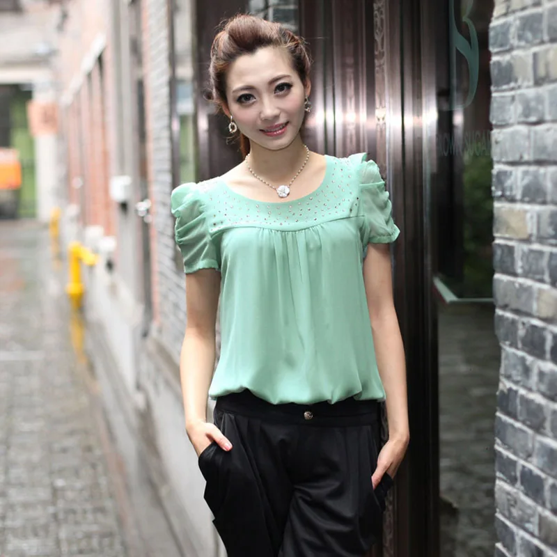 2012 summer new arrival women's OL outfit chiffon shirt cs518|shirt ...