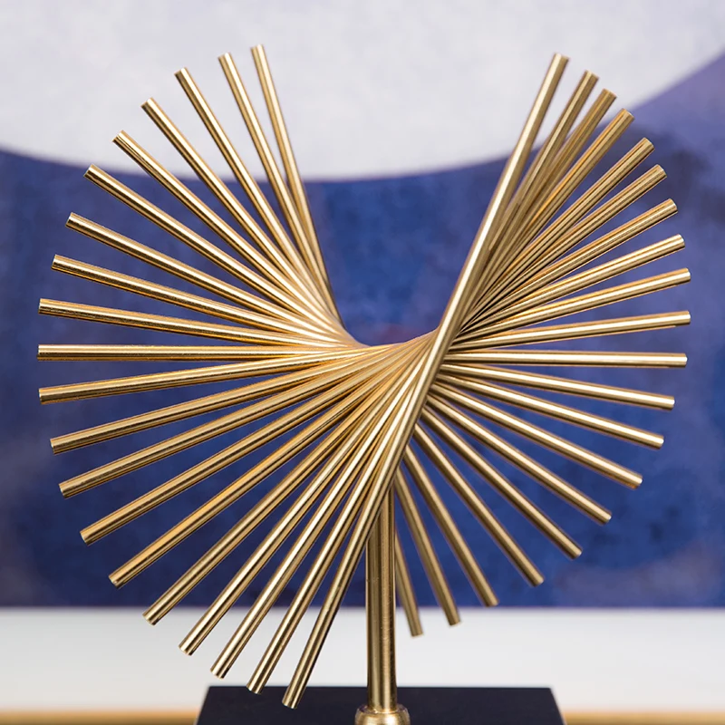Modern Creative Gold Metal Tube Statue Home Decor Crafts Room ...
