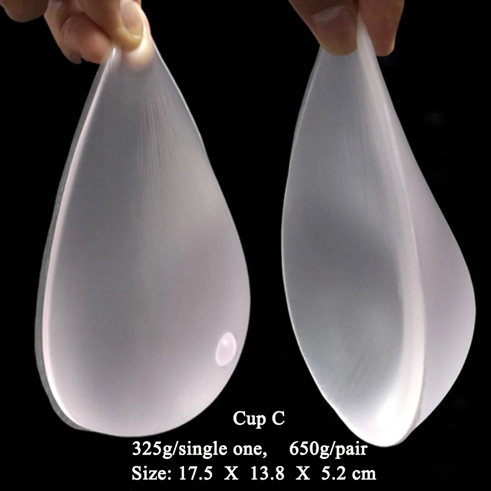 650g / pair Teardrop shaped Transparent Silicone Artificial Chest ...