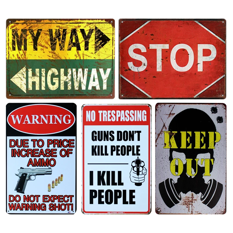 Beware Alert Tin Sign Wall Decor Metal Sign Derection Pub Vintage Decor ...