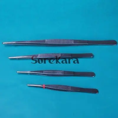 30cm Stainless Steel Tweezer Straight Round Tip Chemistry Medical Tool ...