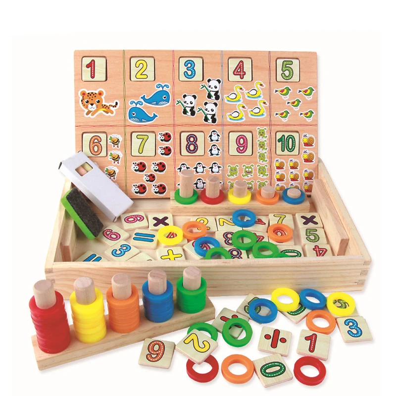Wooden Math Toy Children Digital Box Calculatio Preschool Student ...