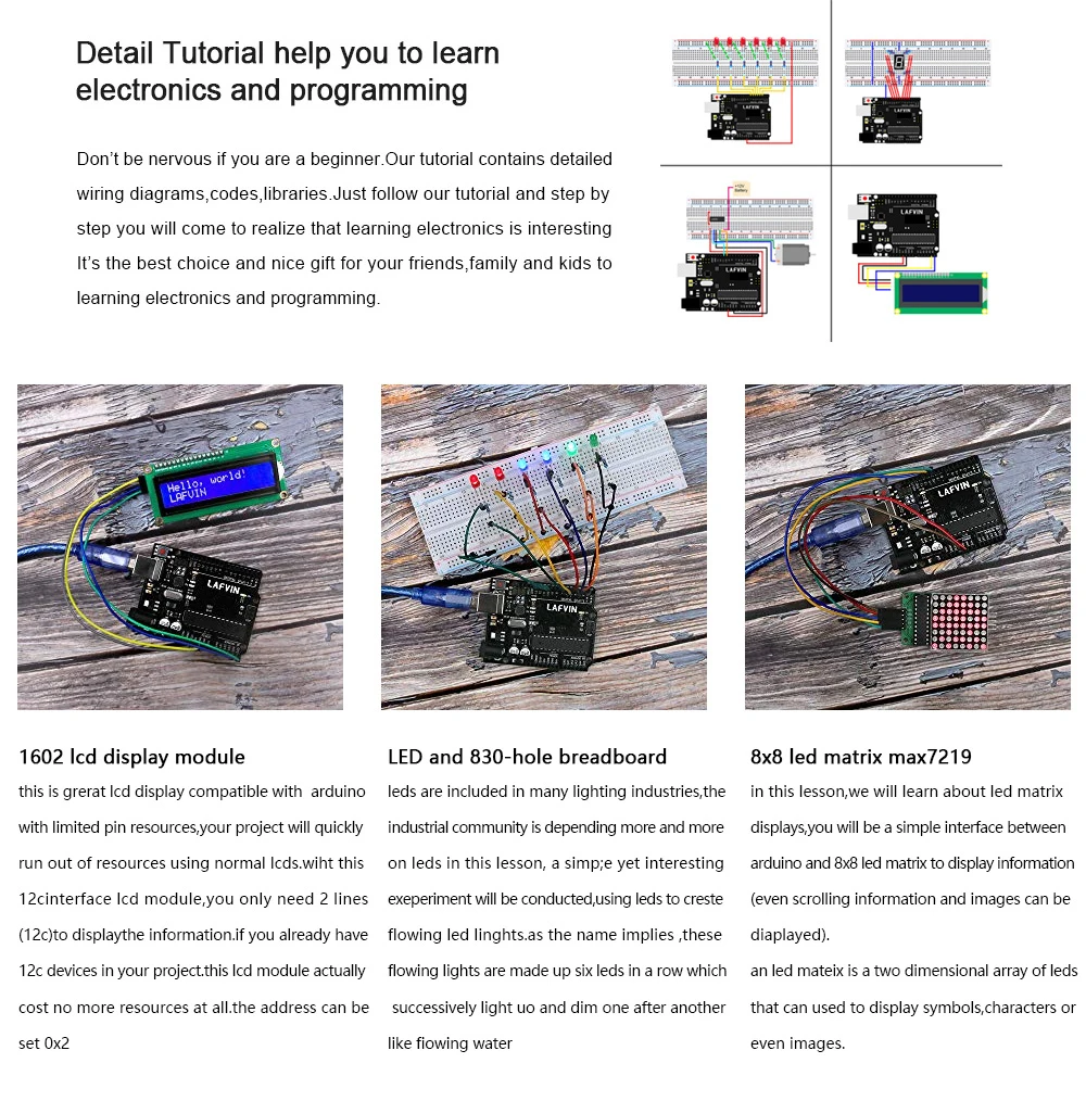 LAFVIN for UNO R3 Project Complete Starter Kit with Tutorial for ...