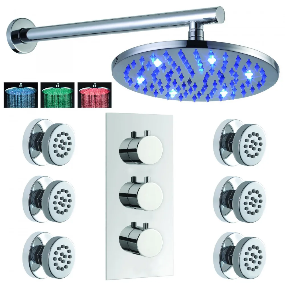 doccia-8-LED-Round-Shower-Head-Thermostatic-Shower-Set-with-6pieces ...