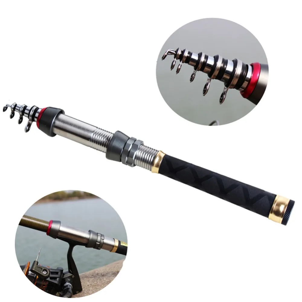 Fishing Rod Mini Portable Spinning Fishing Rod Telescopic Folding Poles ...