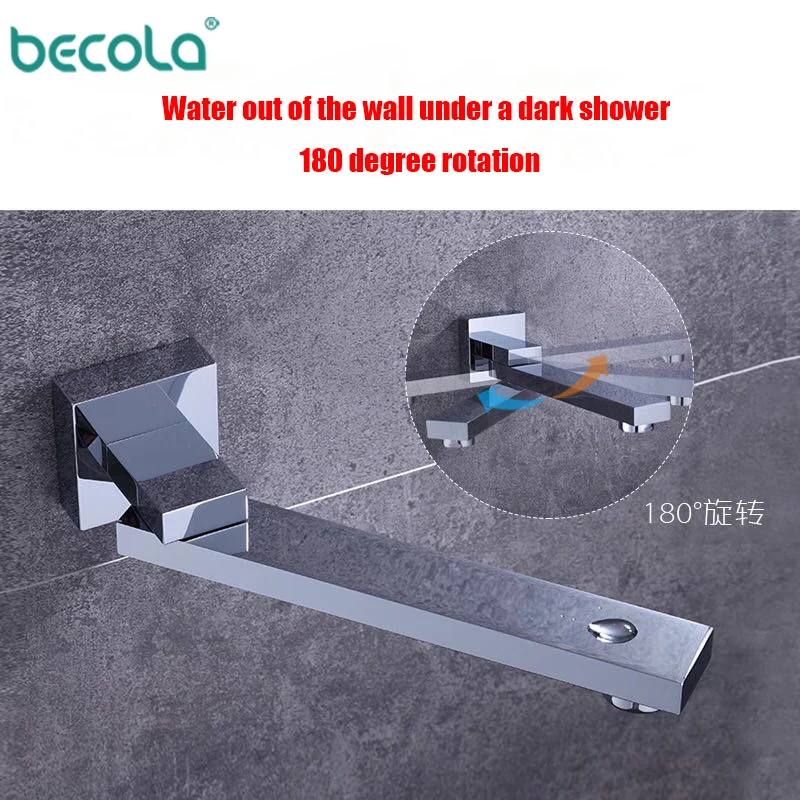 BECOLA Spout Chrome Finish Brass Spout Bibcocks 180 degree rotation ...