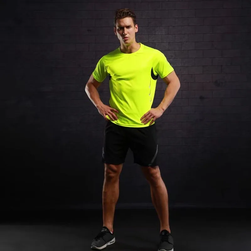 Men's Sportswear Gym Round Neck Outdoor Sports Suit Men Running Set ...