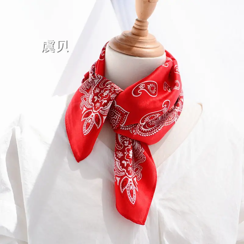 Hip-Hop-black-red-printed-100-natural-silk-scarf-51-51cm-small-squares ...