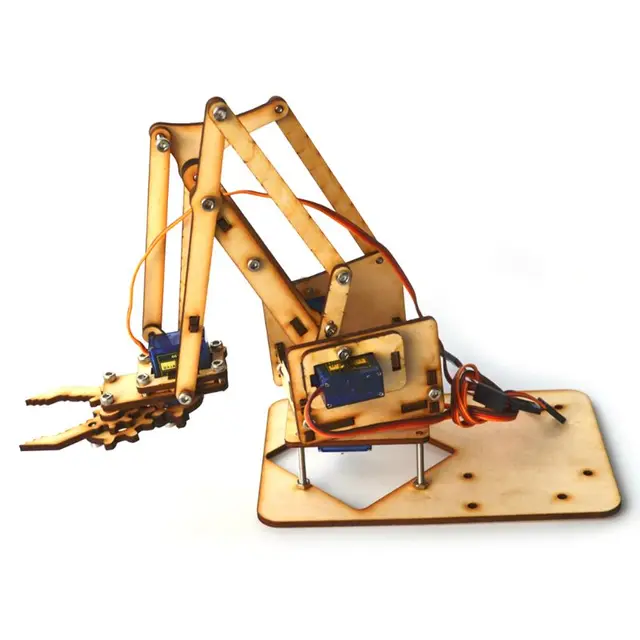 4 DOF Wooden Robotic Arm Kit with Servo Motor For Arduino Robot Car-in ...