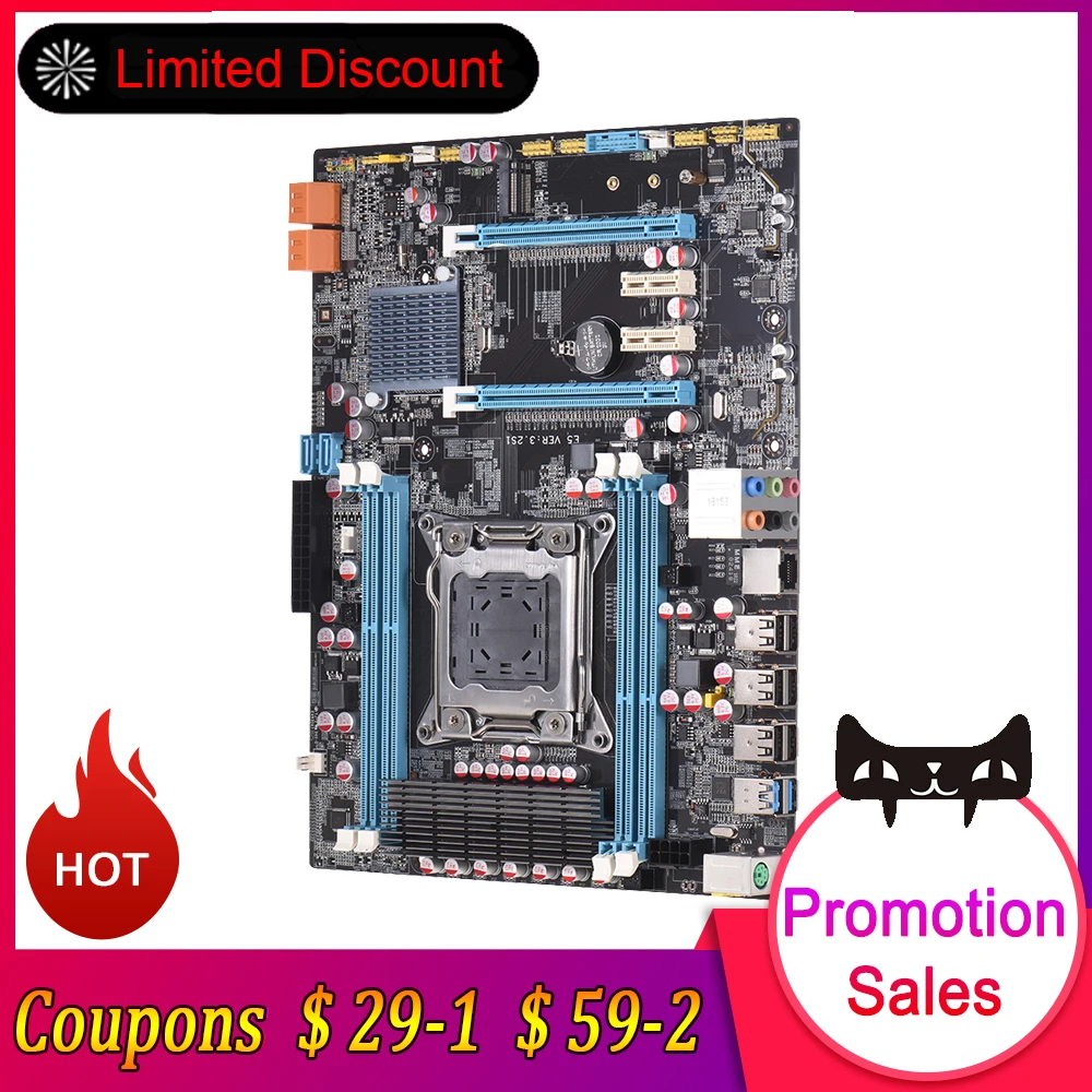 E5 3.2S1 Motherboard NVME M2 Slot Support ATX 64GB Memory LGA2011 ...