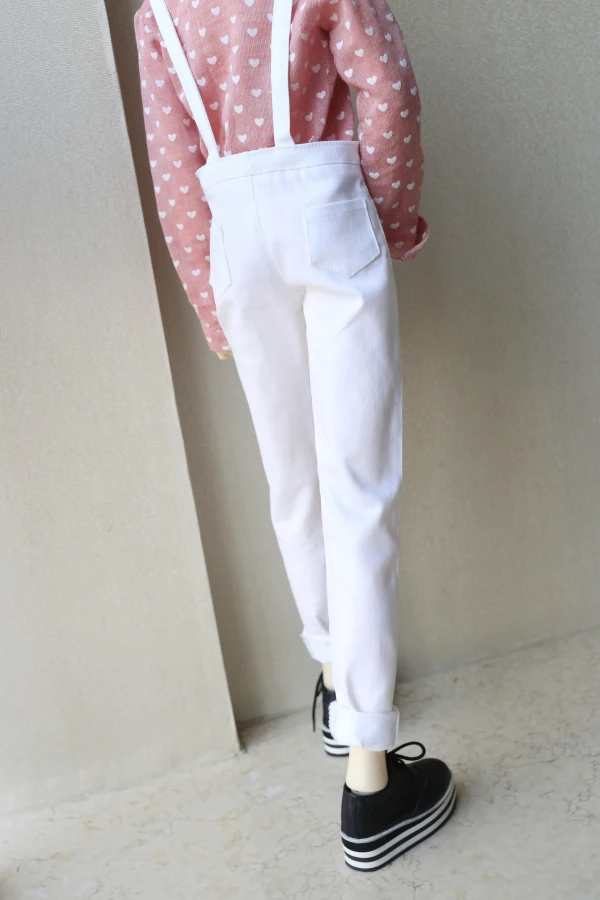 BJD doll clothes with white suspender pants simple cute department 1/4 ...