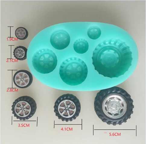 Car Wheel Tires Silicone Flexible Mold, Tire Silicone Resin Mold ...