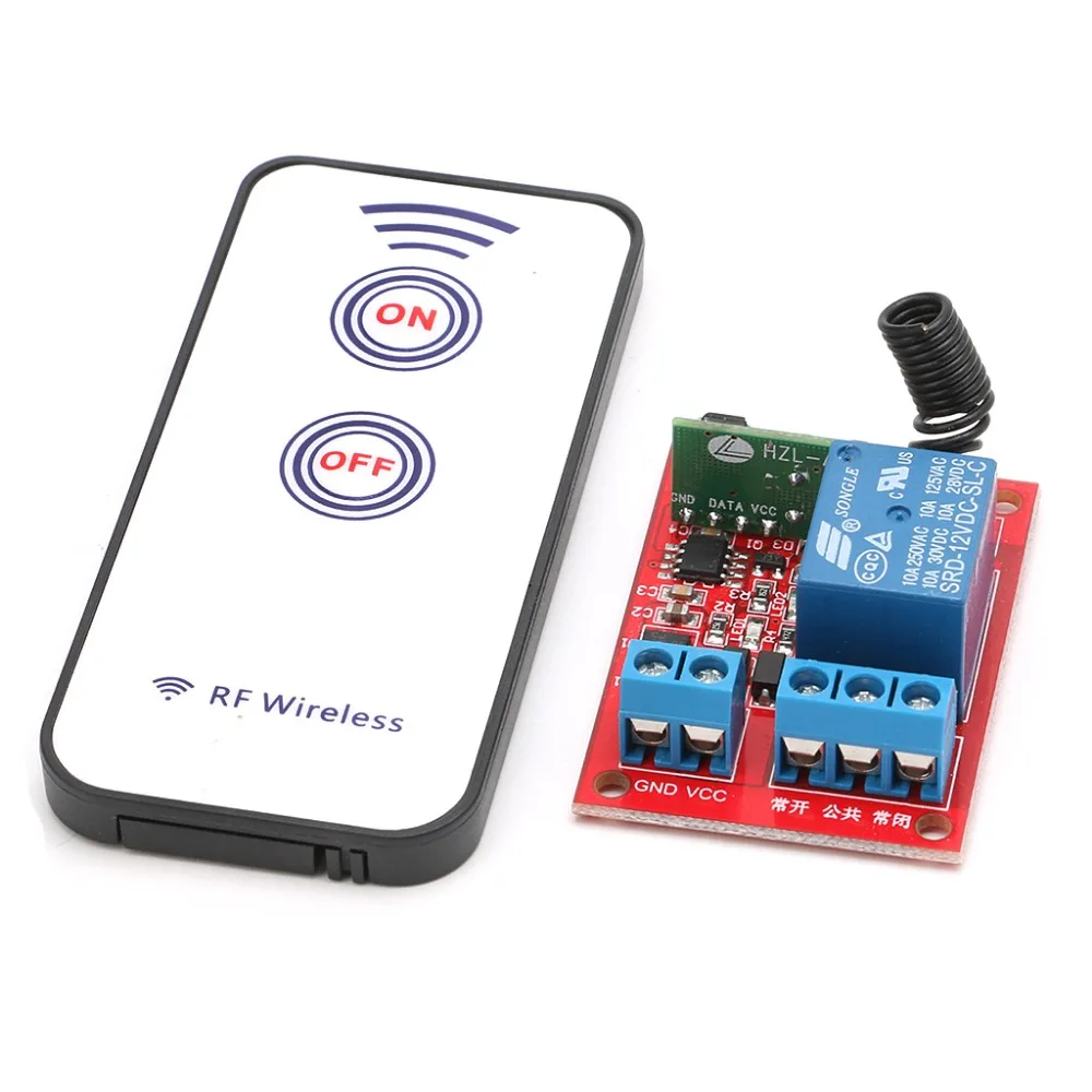 1 Channel Self Lock Wireless Relay Module+2 Key 433MHz Wireless Remote ...