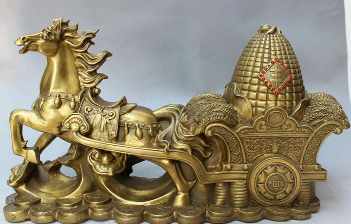 SCY song voge gem S4119 20" Chinese Brass Folk Zodiac Running Horse ...