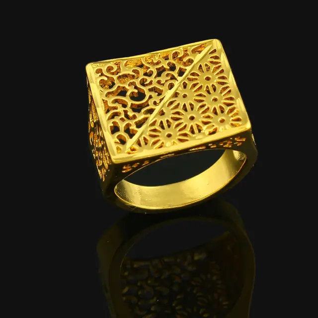THREE SIZE African Gold Ring for Women 24K Gold Color Eretrian Big ...
