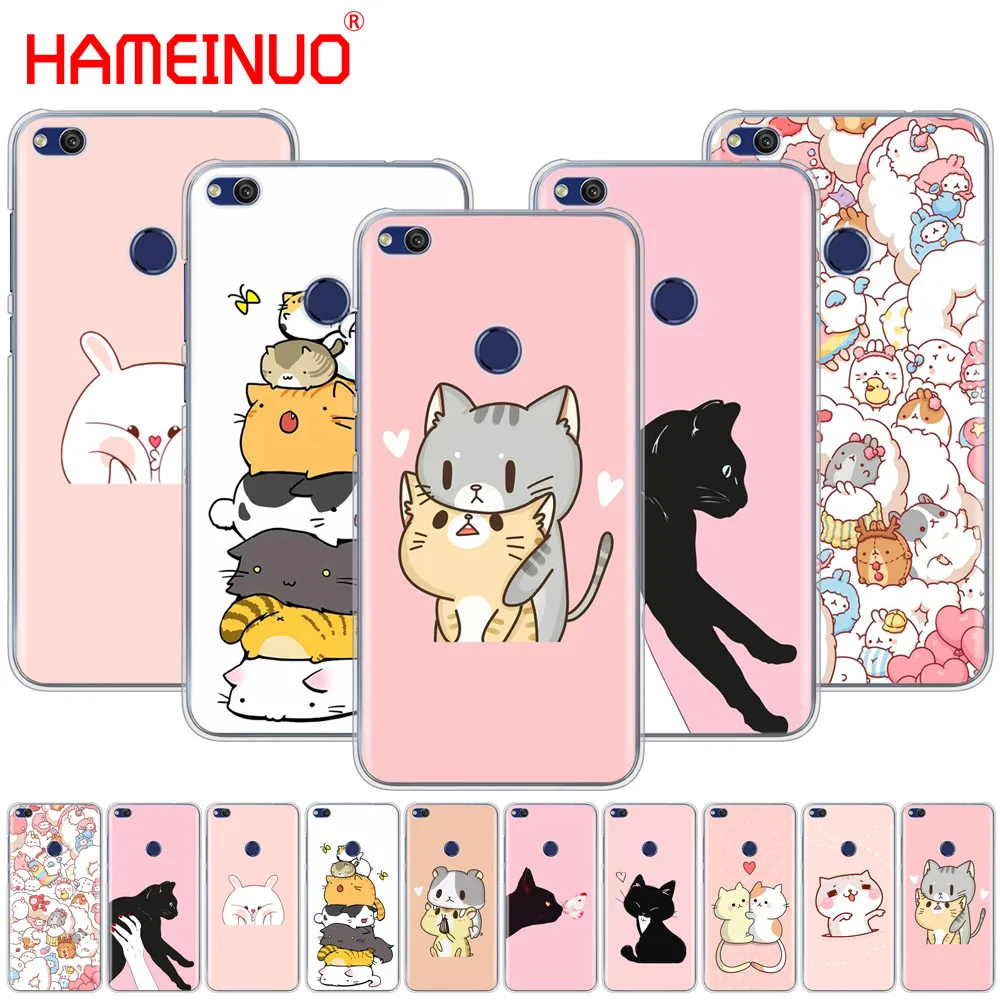 HAMEINUO funda de teléfono con dibujos animados de perro y gato, Kawaii, Molang, para huawei ...