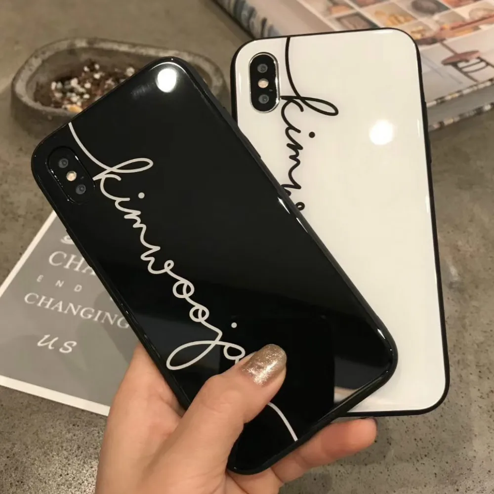 Simple Cursive Word Case For IPhone X 7 6 6S 8 Plus Luxury Cute Glossy 