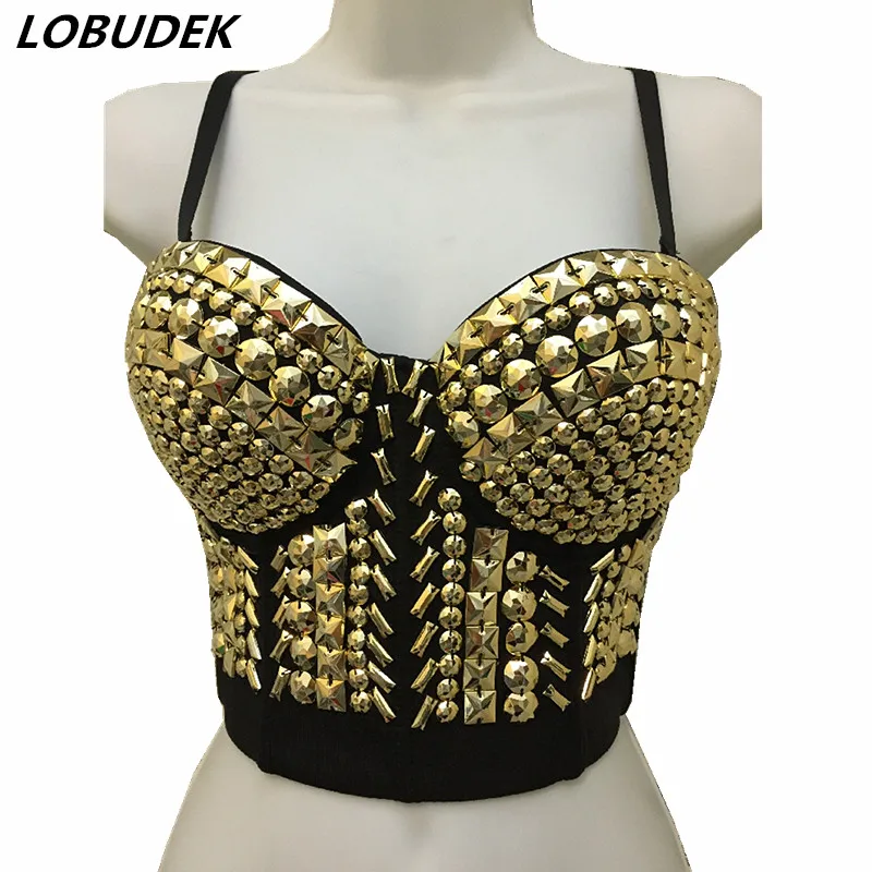 Gold Sparkly Rhinestones Bra Underwear Shining Crystals Undergarment ...