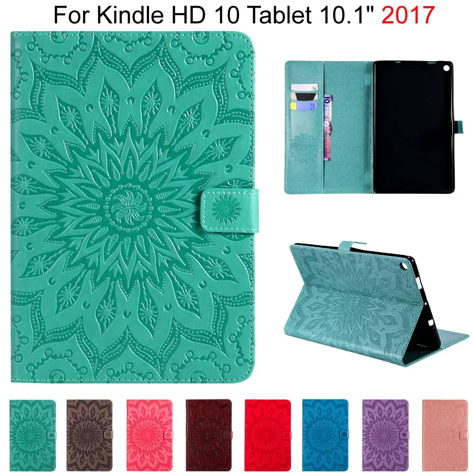 3d Sunflower Case For Amazon Kindle All-new Fire Hd 10 Tablet With ...
