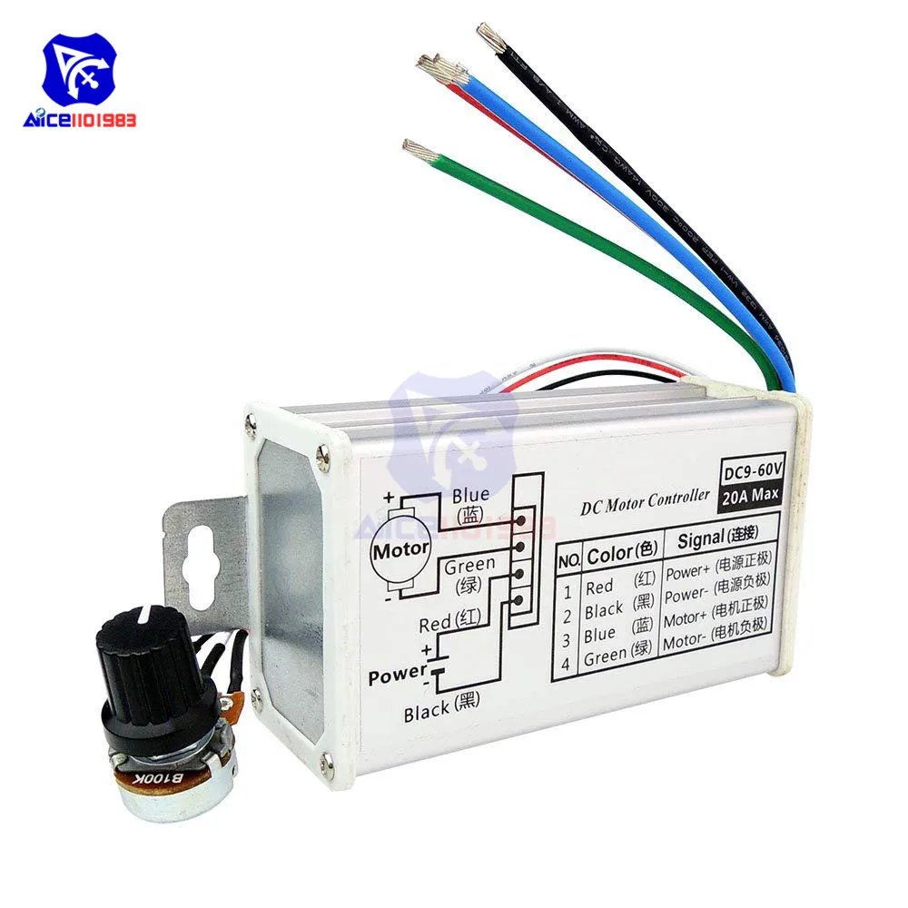 【VA VA VOOM】9-60V 20A 12V PWM DC Stepless Speed Controller Pulse Width ...