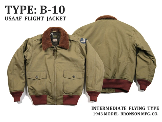 Bronson USAAF B-10 Flight Jacket 1943 Model Intermediate Flying Coat ...