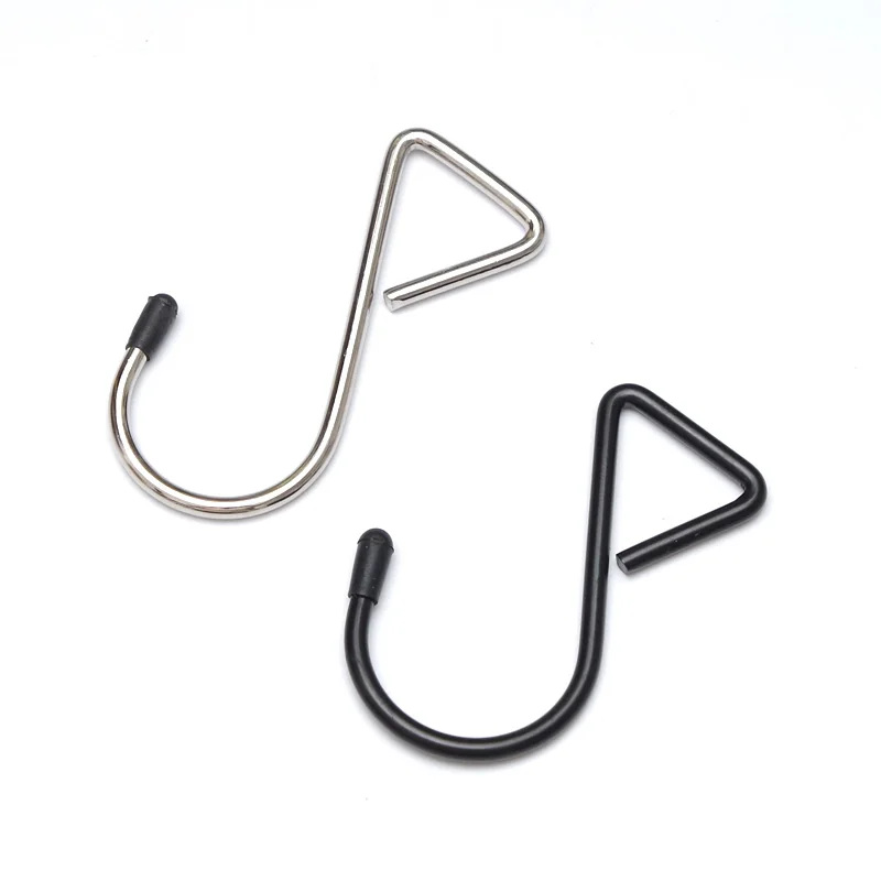 Silver Triangle Straps S Hooks Metal Plating Black Hanger Hook DIY ...