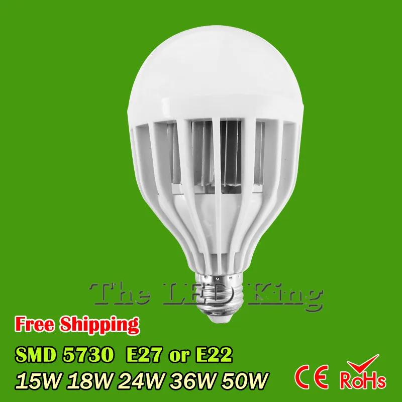 Bombilla LED E27 B22, 18W, 25W, 35W, 50W, E40, 220V, SMD5730, B22, refrigeración de aluminio ...