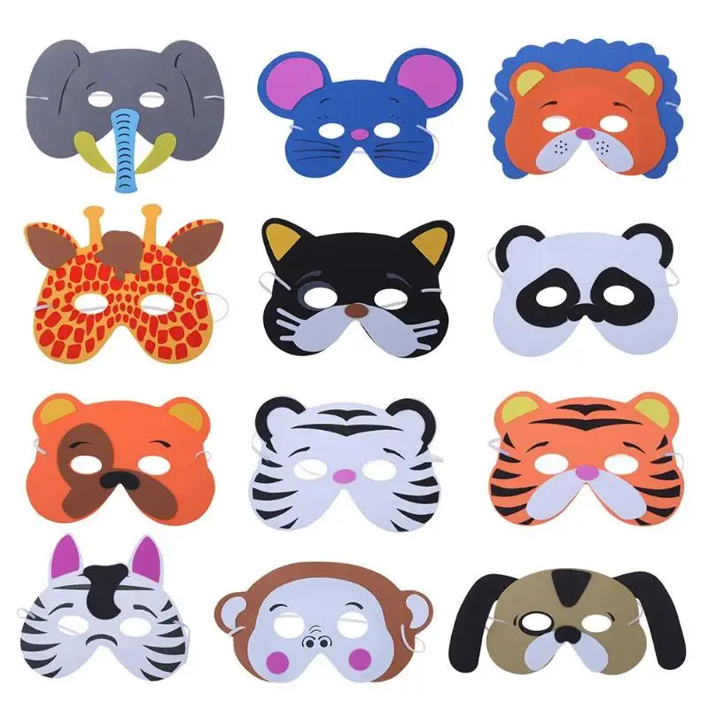 12Pcs EVA Foam Animal Party Mask for 0 18Y Kids Children Party Dress Up ...