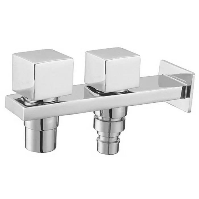 Free shipping Chrome Finish Double Head Soild Brass Long Wall Mount ...