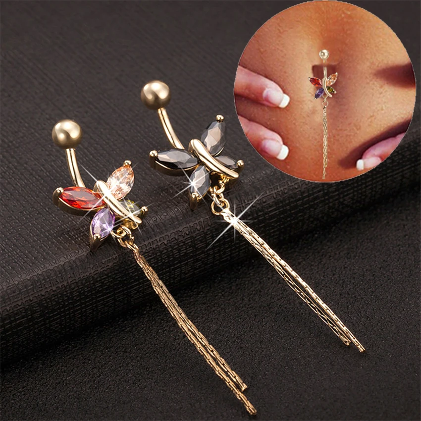 Butterfly Tassel Piercing Jewelry Piercing Body Dangle Piercing Navel