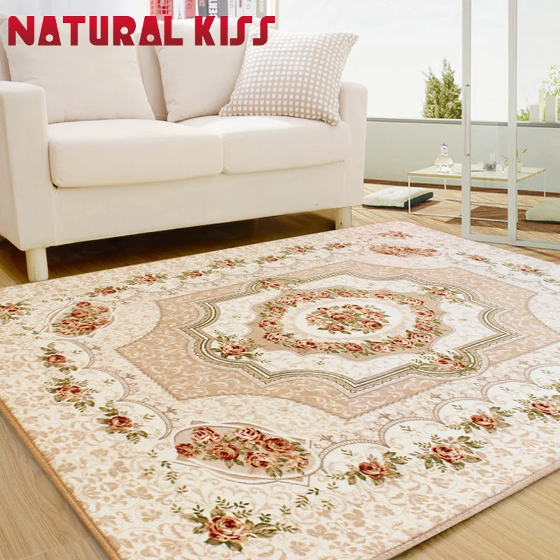Alfombra con diseño de rosa para sala de estar, tapete europeo de ...