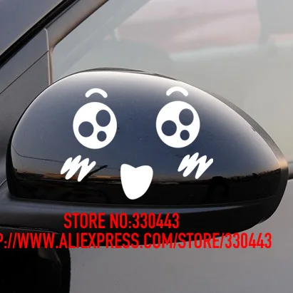 Free Shpping Smile Face Car Decal Sticker on Car Rearview Sticker ...