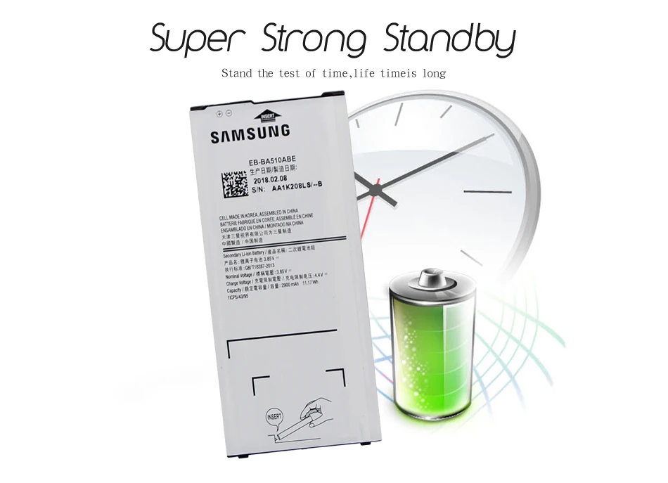 Samsung телефон Батарея EB-BA510ABE 2900 мАч для samsung Galaxy A5 A510 ...