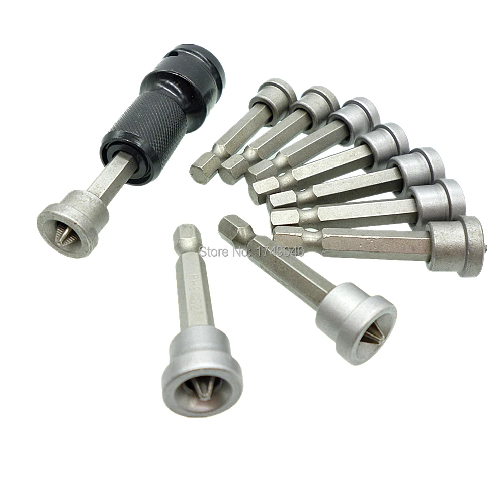 50mm Magnetic PH2 Phillips Screwdriver Bit 10pcs Set With Depth Stop 1/ ...