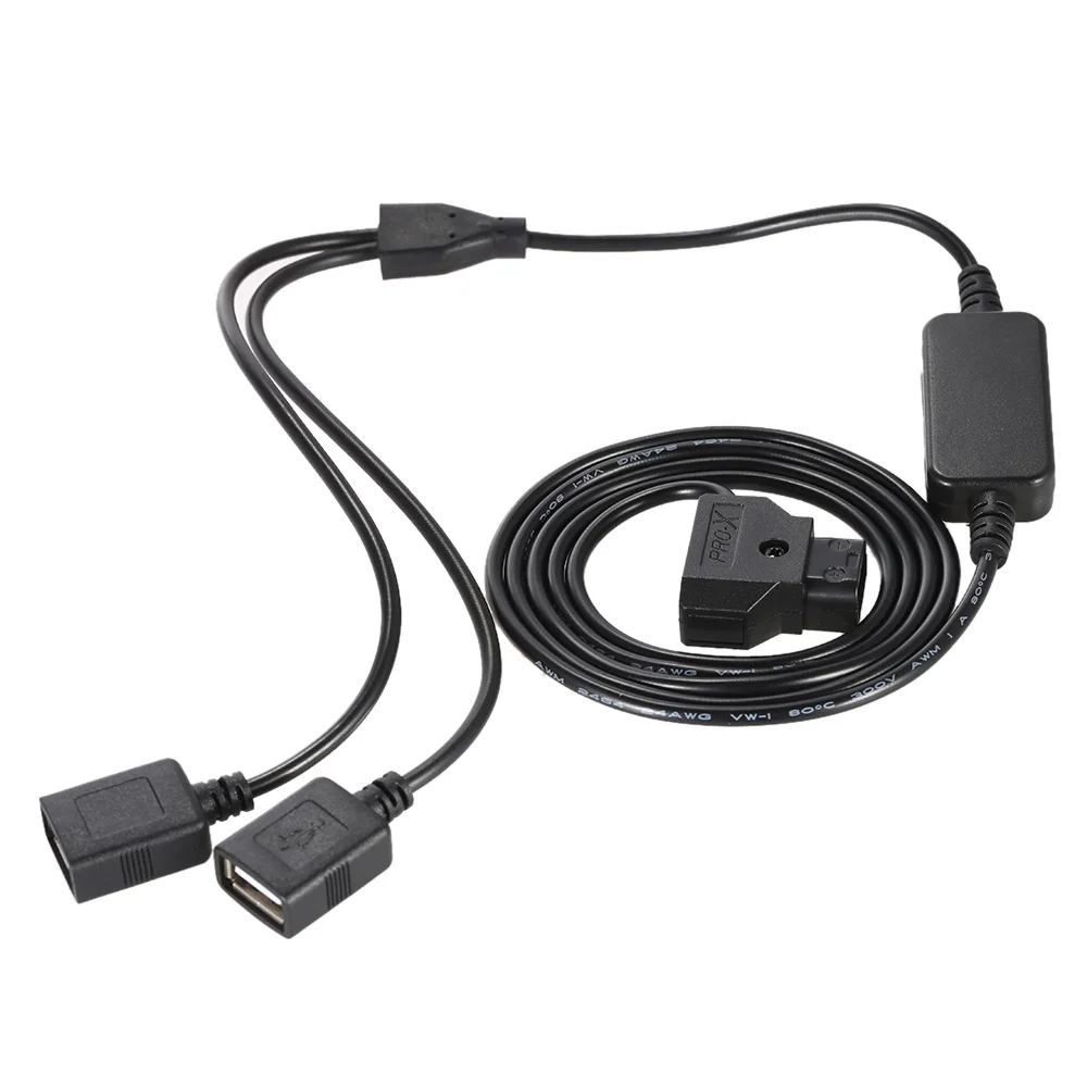 137cm D Tap 2 Pin Male Connector To Two Female Usb Power Cord Cable For Iphone Ipad Samsung Sony