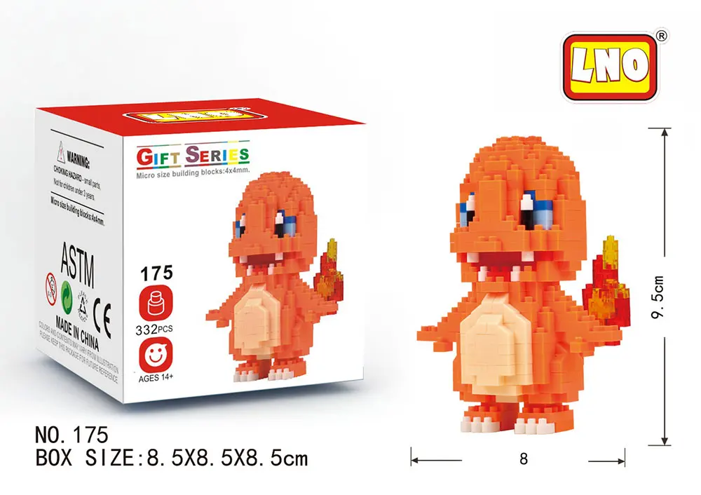LNO New Arrival 22 Styles Kawaii Anime Cartoon Pikachu Diamond Block ...