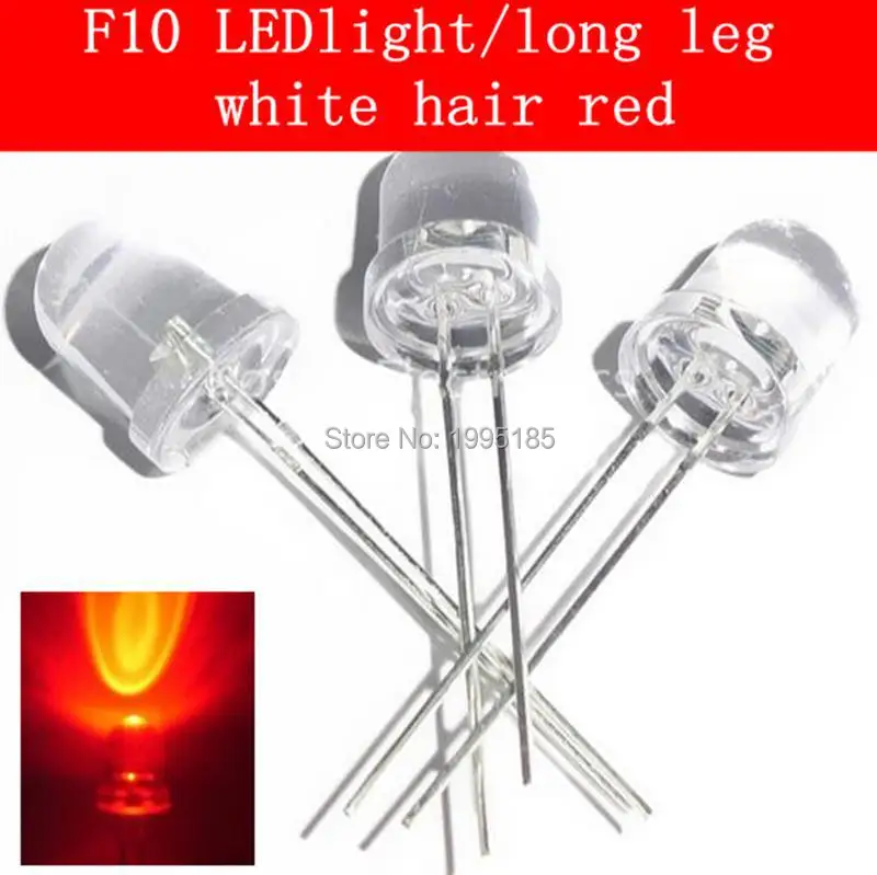 1000Pcs Led 10mm 0.5W Red Emitting Diodes Light Up LEDs Lamp Light 10 ...