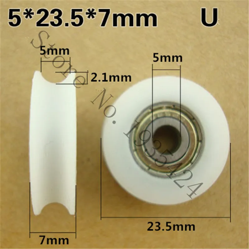 SWMAKER-5-23-5-7mm-U-type-groove-pulley-wheel-concave-round-Nylon-bag ...
