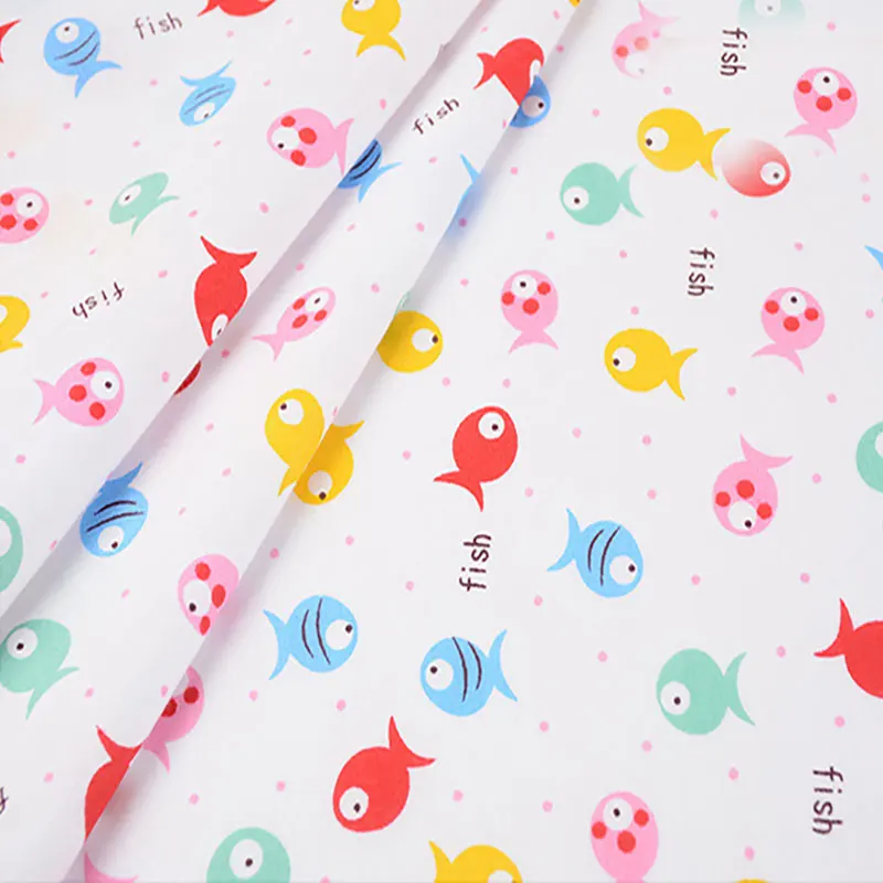 New Arrival Imported 100%cotton fish print fabric for children cloth ...