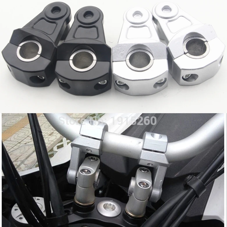 22mm Stem Motorcycle Handlebar Riser Clamps - 7/8" To 1-1/8" Universal ...