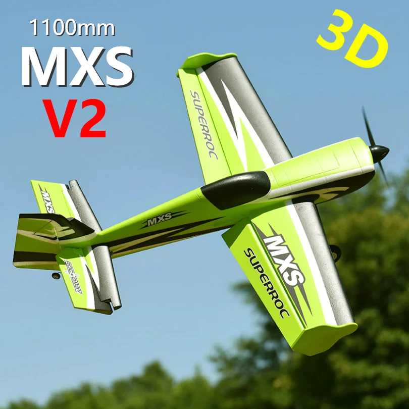 FMS RC Airplane 1100MM 1.1M MXS V2 Green 4CH PNP Durable EPO Aerobatic ...